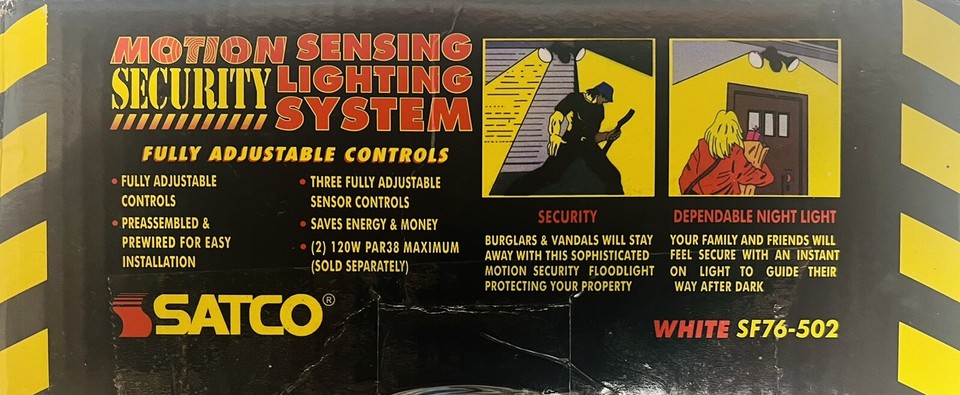 Box Of 3 Satco 2 Light Outdoor Security Flood Lights w/Motion Sensor ...