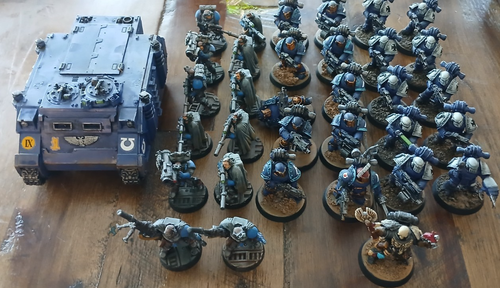 Warhammer 40k/ 30k space marine Ultramarines chapter painted lot | eBay
