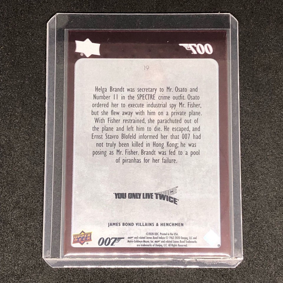 Karin Dor Helga Brandt James Bond 2020 Upper Deck Acetate Card VGâ€™l ...