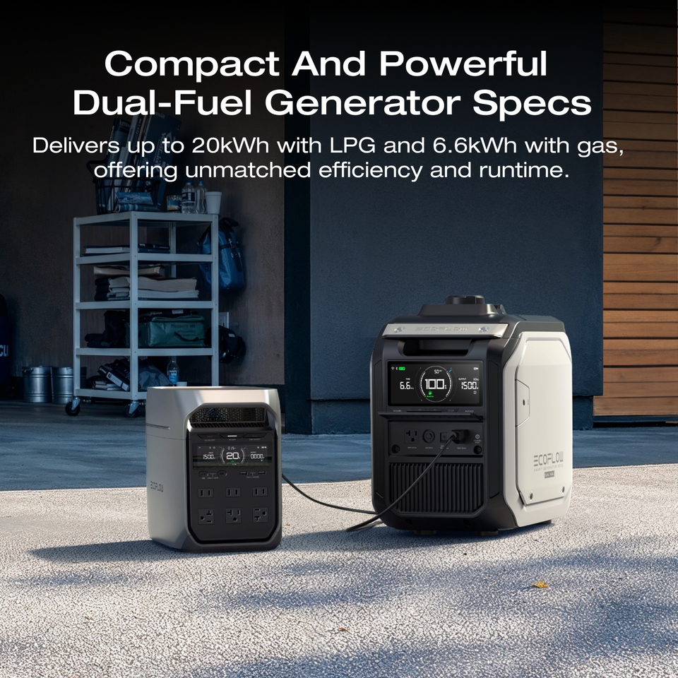 EcoFlow 2000W Smart Generator Dual Fuel LPG & Gas Powered for DELTA 3 ...