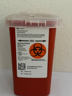 Covidien 8900SA SharpSafety Sharps Container, Phlebotomy, 1 quart ...