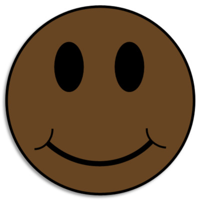 Dark Brown Smiley Face - 10 Pack Circle Stickers 3 Inch - Smile Happy ...