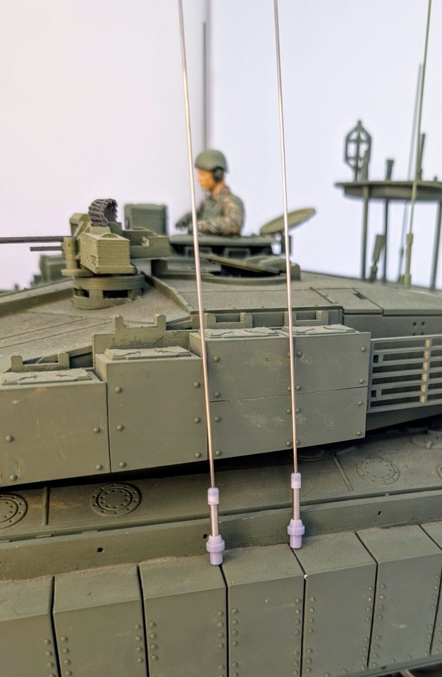 1/16 RC Tank Modern style Whip Aerial, Heng long, Torro, Tamiya Taigen ...