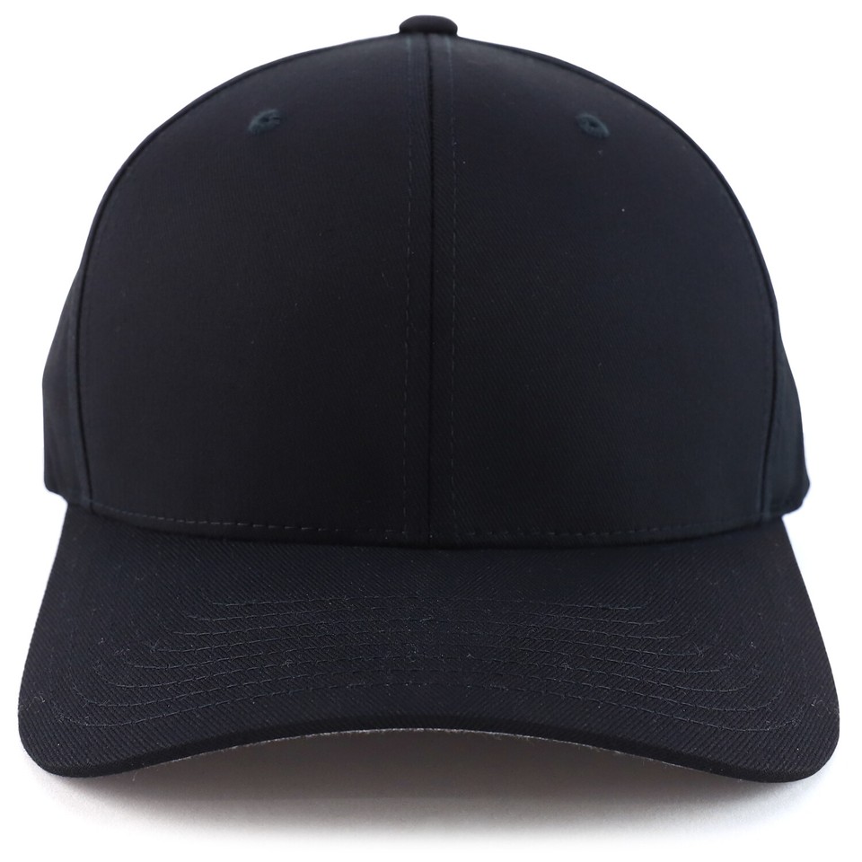 6 Panel Structured Stretch Fitted Baseball Cap from SM to 4XL - FREE ...
