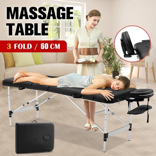 Portable Massage Table Aluminium 3 Fold Massage Bed Therapy Waxing ...