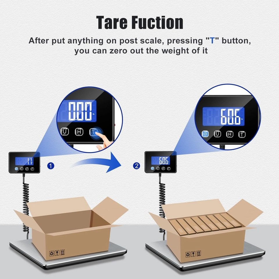 440LB Heavy Duty Digital Postal Parcel Scales Platform Postage Shipping ...