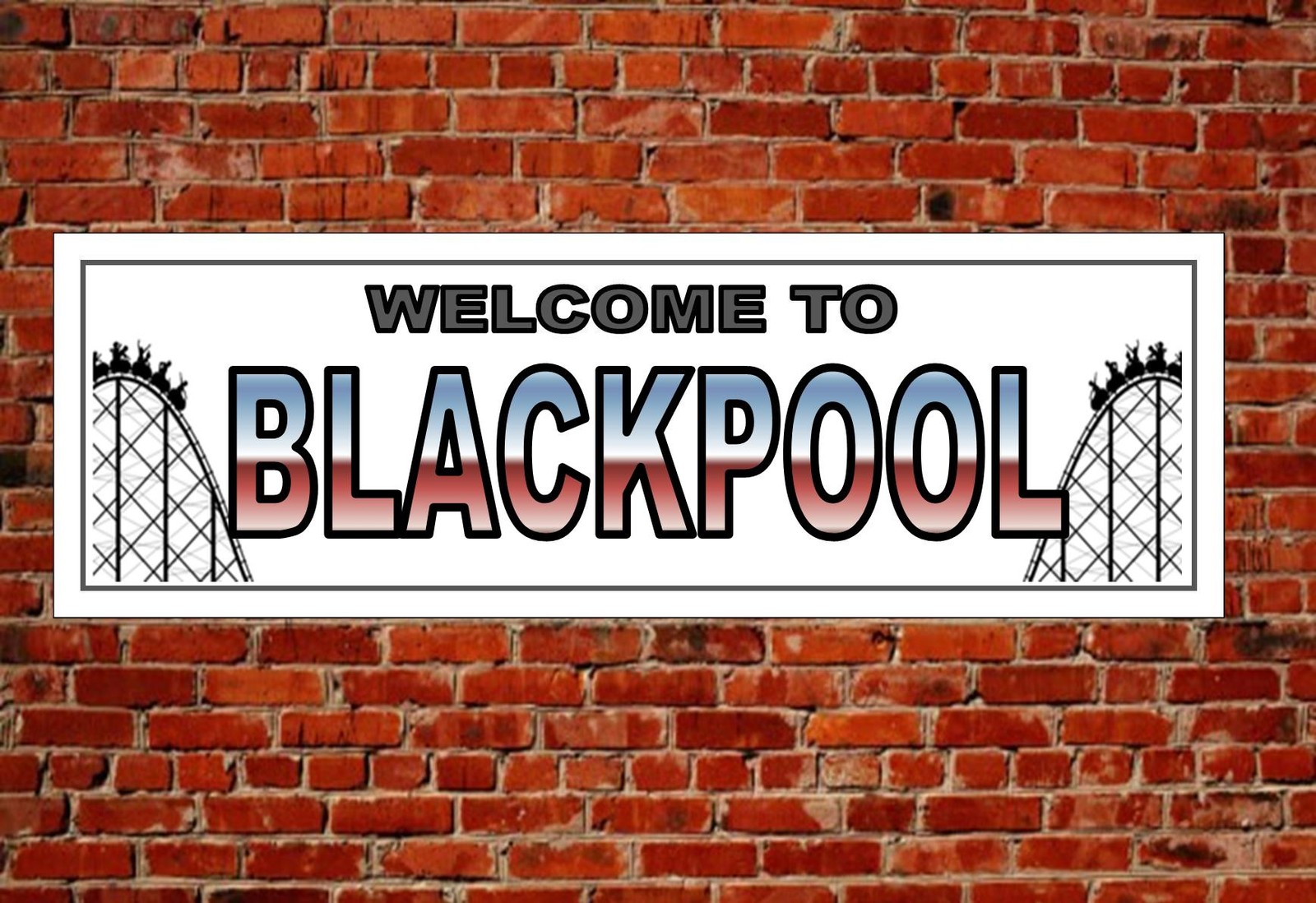 Blackpool Metal Sign Reproduction Town Name Wall Hanging Door Plaque ...