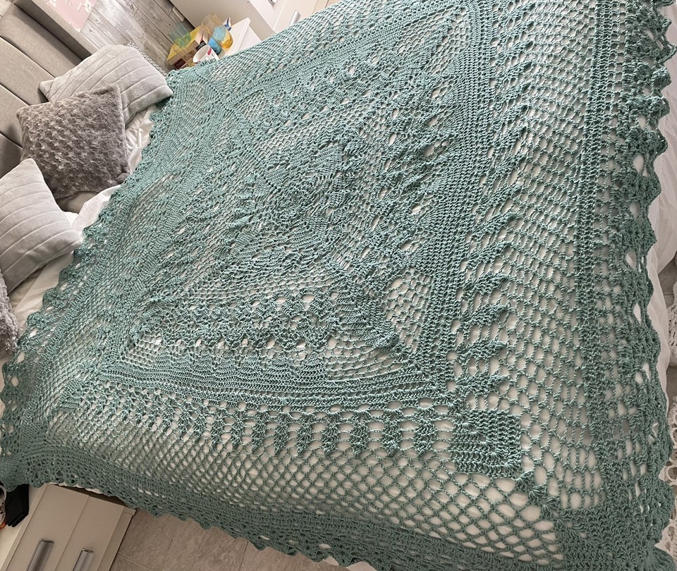 Handmade Crochet Bedspread Blanket Throw | eBay UK