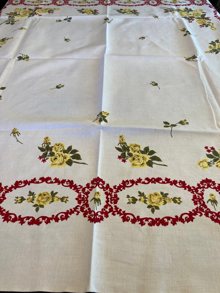 GORGEOUS LOT OF *10* IMPERFECT TRUE VINTAGE PRINT TABLECLOTHS-SIMTEX ...
