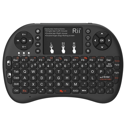 2.4GHz Mini Wireless Keyboard with Touchpad＆QWERTY Keyboard, Backlit ...