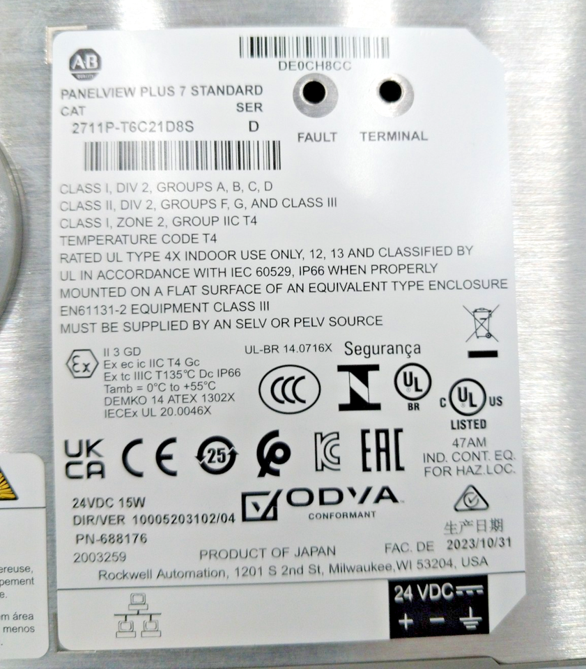 New Allen-Bradley Panelview Plus 5.7" Color Touchscreen 24 VDC 2711P ...