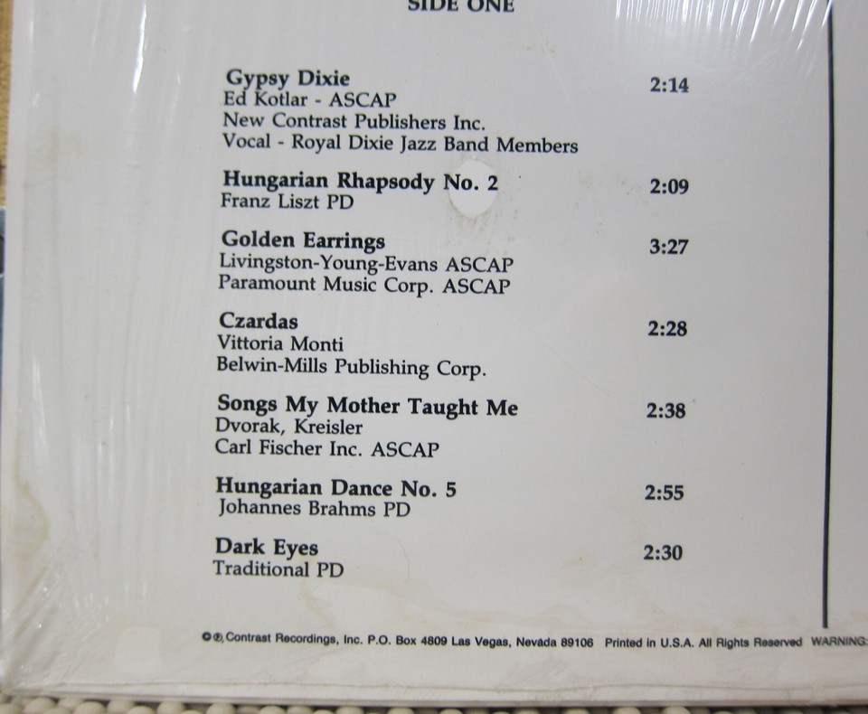 Gypsy Dixie - Chuck Diamond, Royal Dixie Jazz Band - Contrast 1995 | eBay