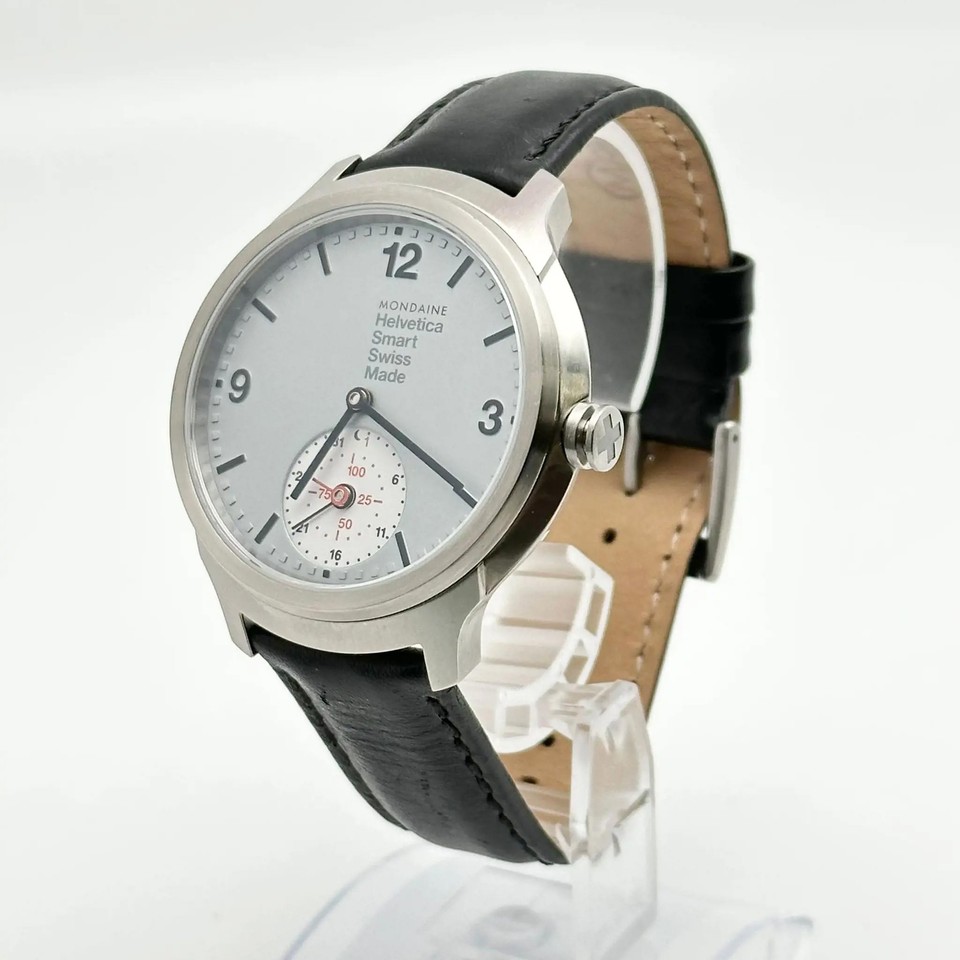 Mondaine Limited Edition Helvetica 1 Silver Dial Smart Quartz Watch MH1 ...