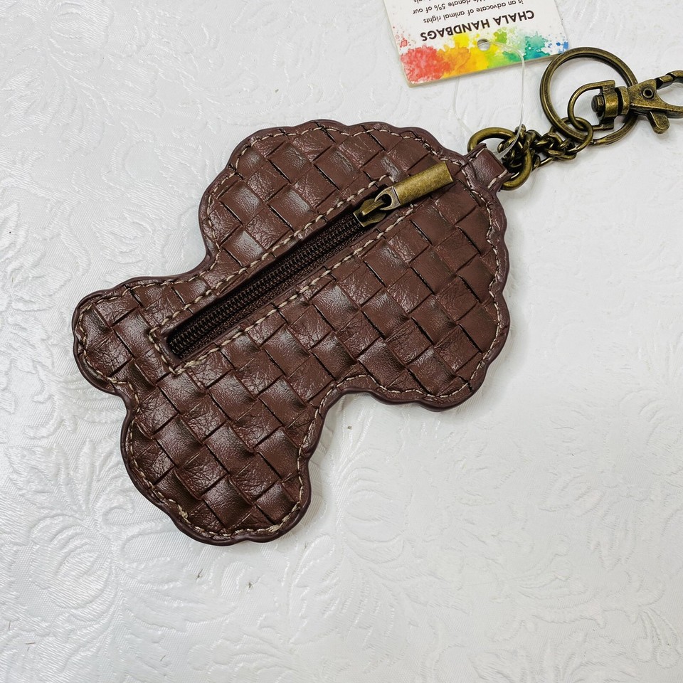 Chala Handbags Puppy Dog Keychain or Purse Charm Vegan Leather NEW ...