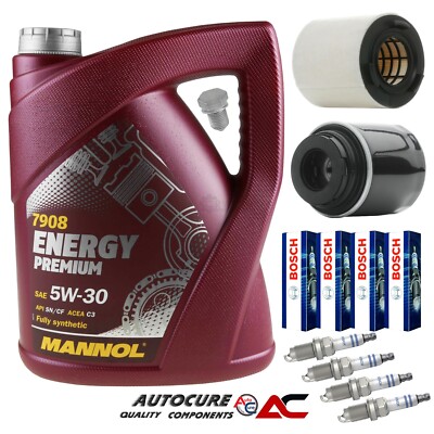 FOR SKODA FABIA 1.2 SE TSI MK2 SERVICE KIT 2010-14 OIL AIR FILTER 4 ...