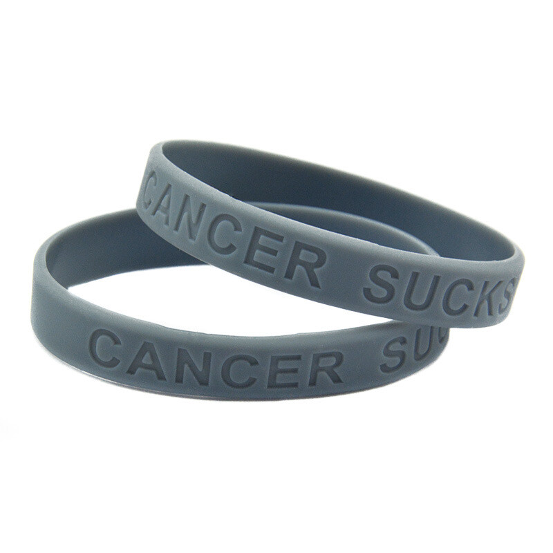 4x Adult Size Medical Alert Cancer Sucks Silicone Bracelets Awareness ...