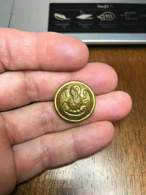 Gilt Brass Confederate Civil War Local Made Louisiana State Seal Coat ...