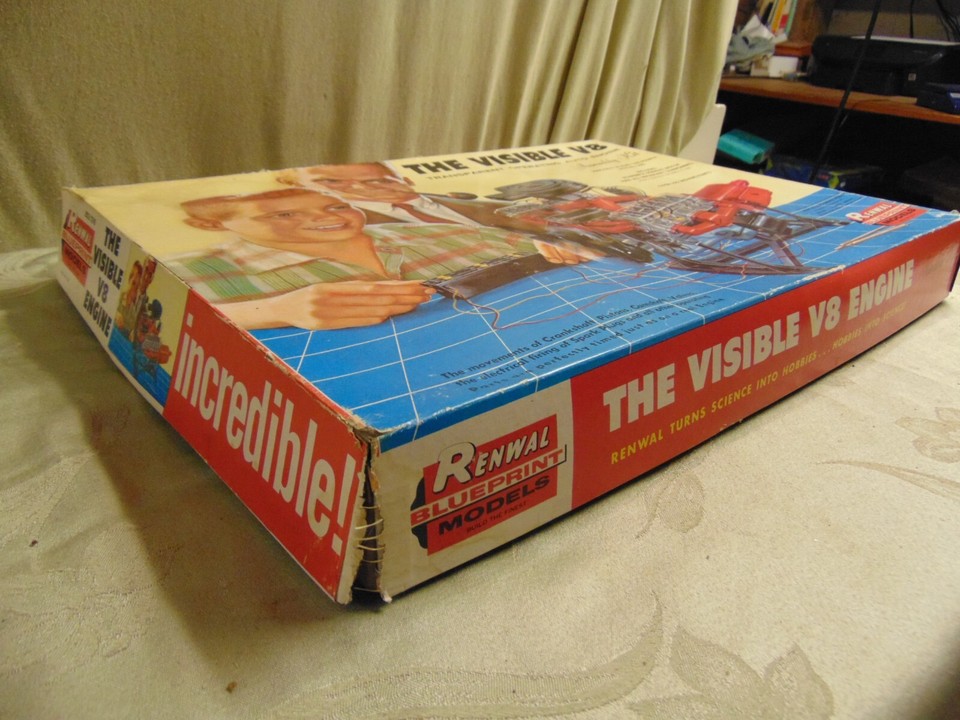 Vintage 1960s Renwal Model The Visible V8 Engine Model Assembly Kit 802 ...