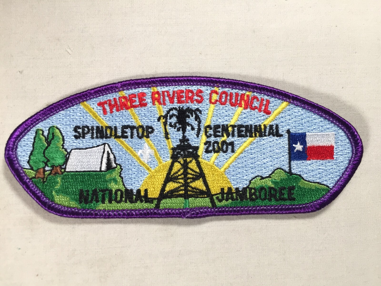 2001 National Jamboree Three Rivers Council purple BSA JSP Patch | eBay