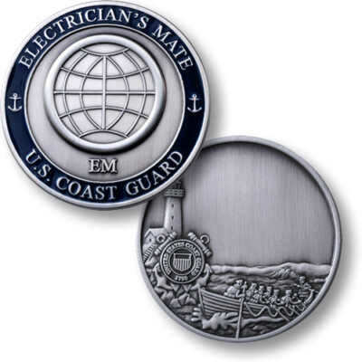 UNITED STATES COAST GUARD ELECTRICIAN'S MATE EM 1.75" CHALLENGE COIN | eBay