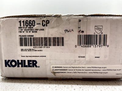 Kohler K-11660-CP Swiftflo Bath Drain - Polished Chrome READ** | eBay