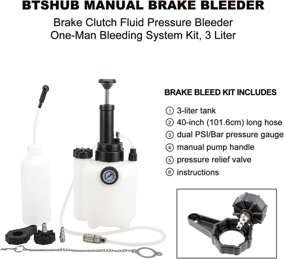 Auto Brake Pressure Bleeder Manual Bleeding System Brake Fluid Bleeder ...