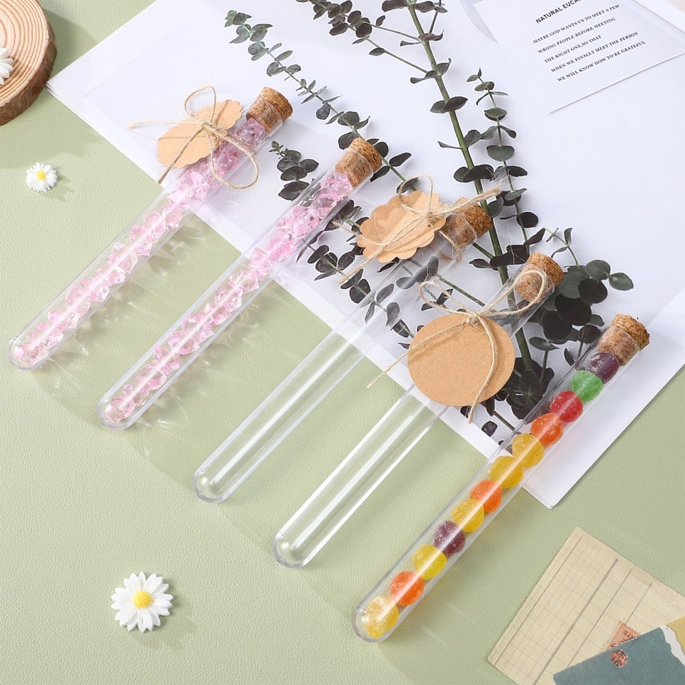 30 Pcs Plastic Clear Vials Laboratory Tube Sample Test Tubes DIY Craft ...