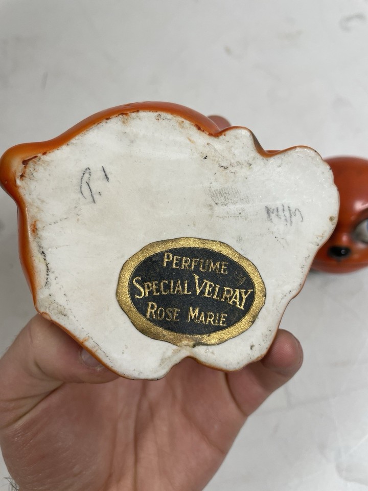 FRENCH BULLDOG TOBACCO JAR GERMANY DOG FIGURINE RARE ART DECO GREEN ...