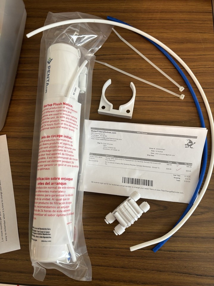Pentair GRO-36-W/DLFC Replac RO Reverse OSmosis Memb & Flow Restrictor ...
