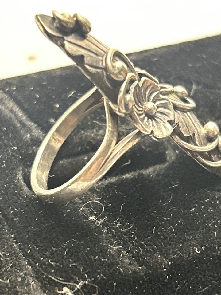 Vintage 925 Sterling Silver Floral Ring Size 6.5 | eBay