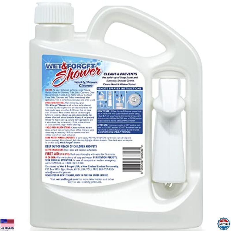 Bleach-Free Shower Cleaner, 64 oz - No Scrubbing, Weekly Application ...