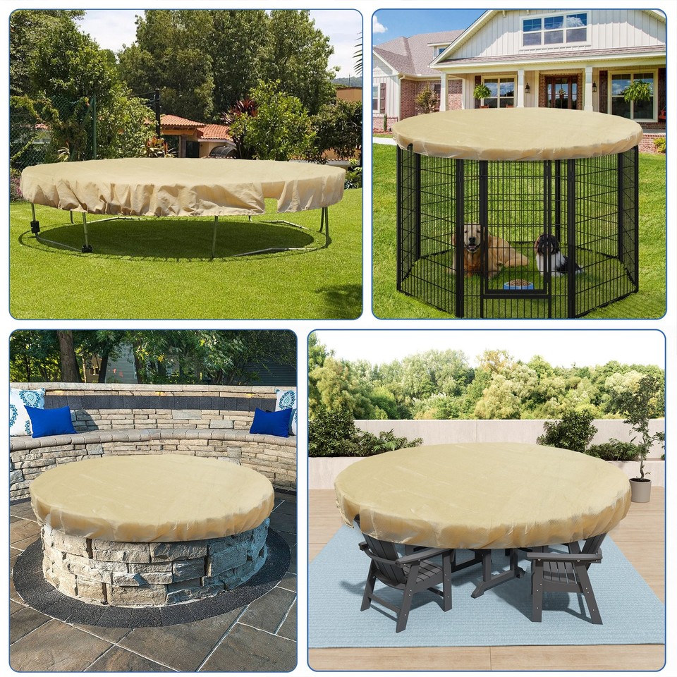 Round Above Ground Pool Cover Winter Mesh Cover Reversible Home ...