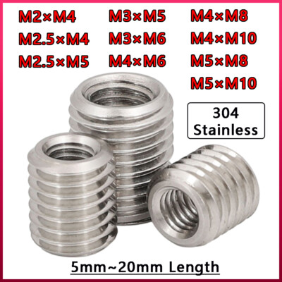 M2 to M5 Metric Male Female Thread Reducer Fitting Inserts Adapter ...
