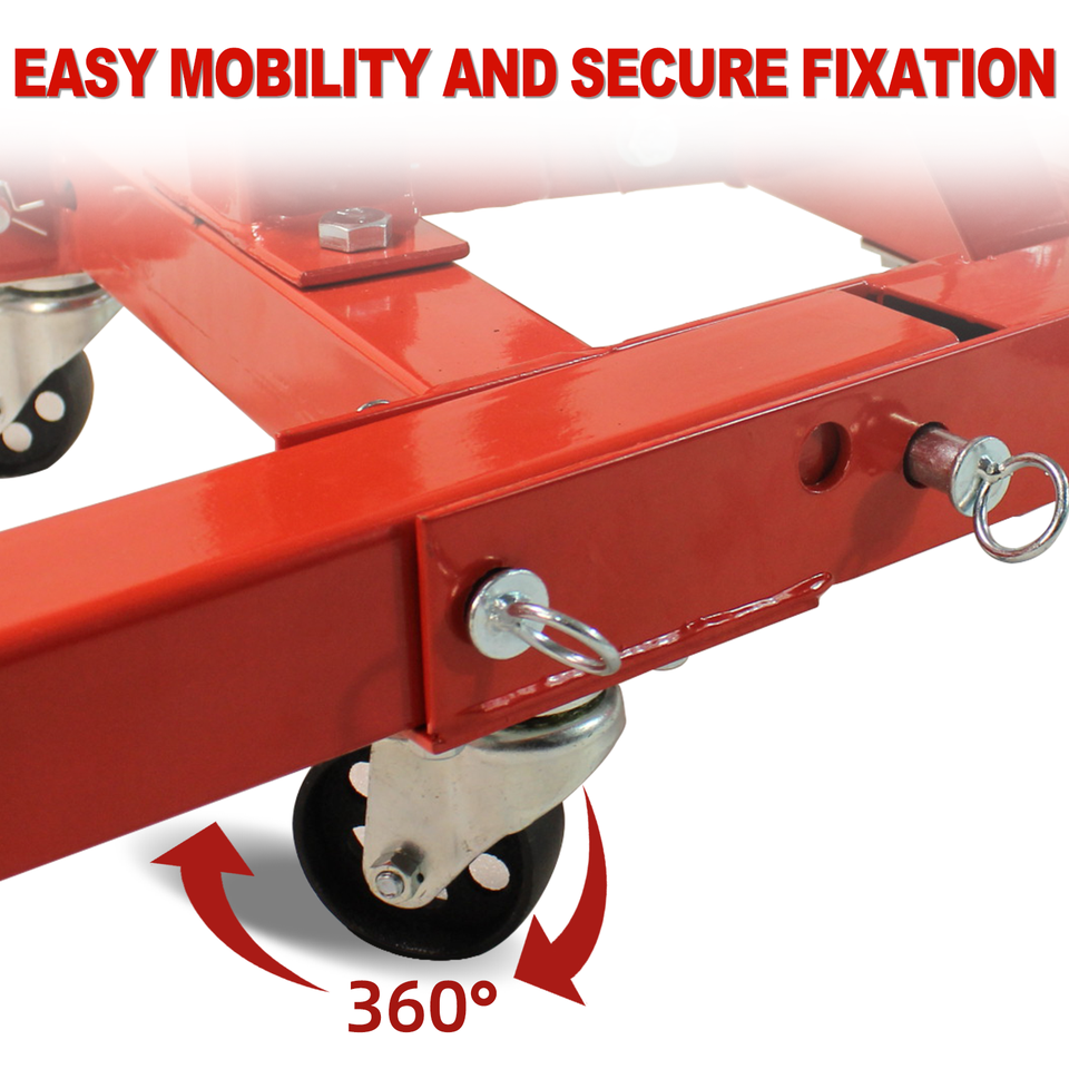 Heavy Duty Steel Engine Support Stand 2000 lbs Red 6 Wheels for Trucks ...