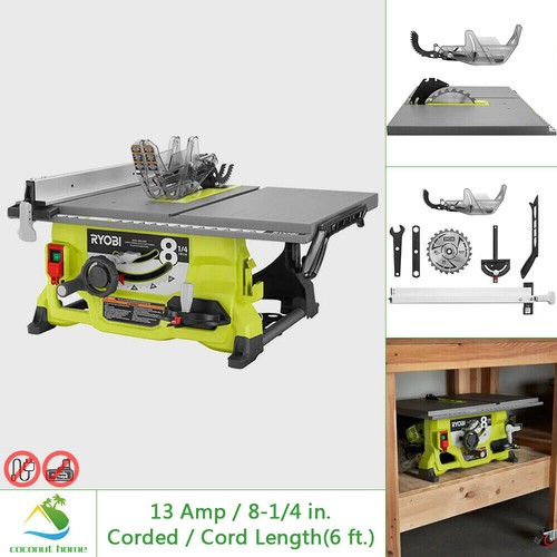 RYOBI Table Saw 13 Amp Motor 5000 RPM 8.25 in Blade Accessories ...