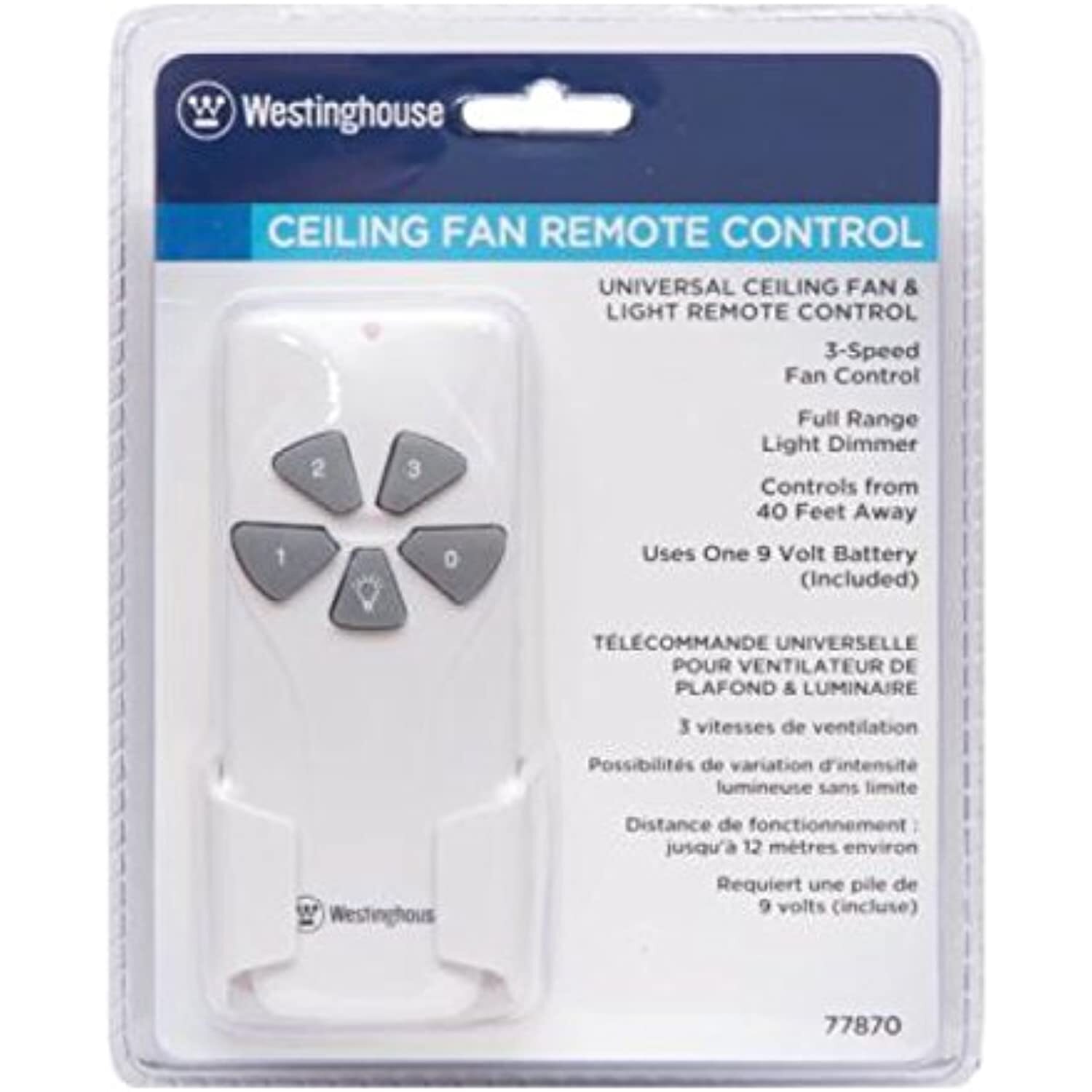 Westinghouse Lighting 7787000 Ceiling Fan and Light Remote Control ...