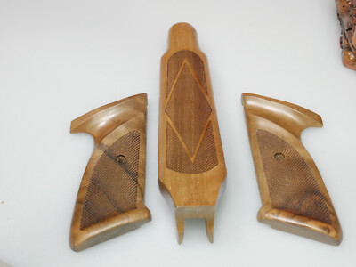 CUSTOM WALNUT FOREARM & GRIPS CHECKERED FITS CROSMAN 1377 C, 1322 P ...