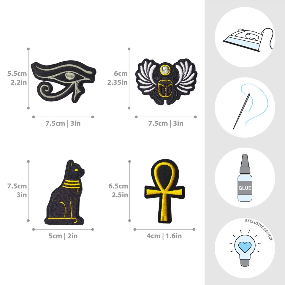 Egypt Symbols Patches Embroidered Iron-On | eBay