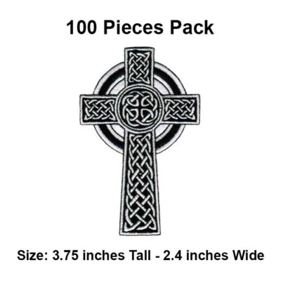 CELTIC CROSS PATCH, WHITE embroidered iron-on IRISH CHRISTIAN RELIGIOUS EMBLEM | eBay