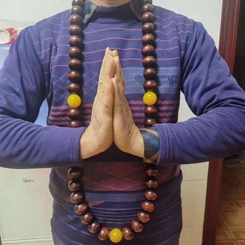 30mm*54 Beads Natural Wood Necklace Shaolin Temple Monks Buddha Kung Fu ...