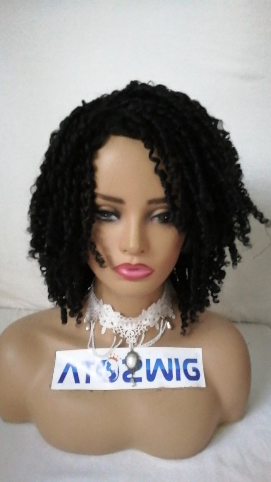 Short Black Dreadlock Wig for Women Twisted Braided Dreadlocks Wig Faux Locs USA | eBay
