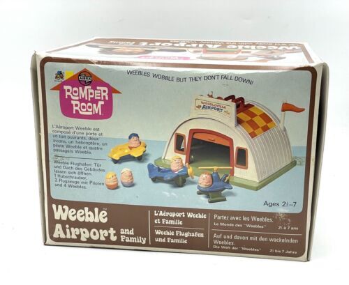 VINTAGE HASBRO 1973 WEEBLE WOBBLE AIRPORT PLAY SET TOY New Old Stock ...