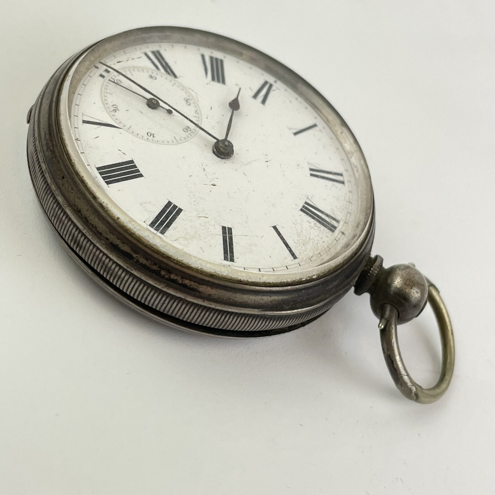 Antique Solid Silver Pocket Watch 50mm Not Working | eBay UK