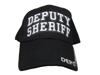 Deputy Sheriff Black With White Letters Police Embroidered Adjustable ...