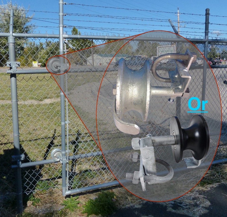 Chain Link Rolling Gate NYLON TRACK ROLLERS: 2" Frame x 1-5/8" Track ...