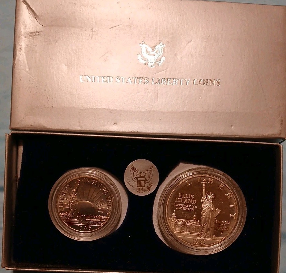1986 United States Liberty Coins Set Uncirculated 90% Silver $1 & Clad ...