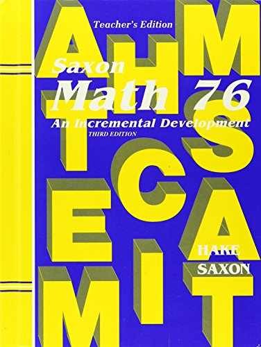 Math 76: An Incremental Development, - Hardcover, by SAXON PUBLISHERS ...