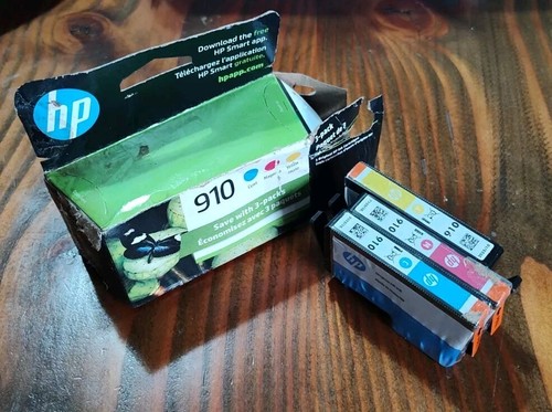 New Genuine HP 910 Cyan Magenta Yellow 3PK Ink Cartridges OfficeJet ...