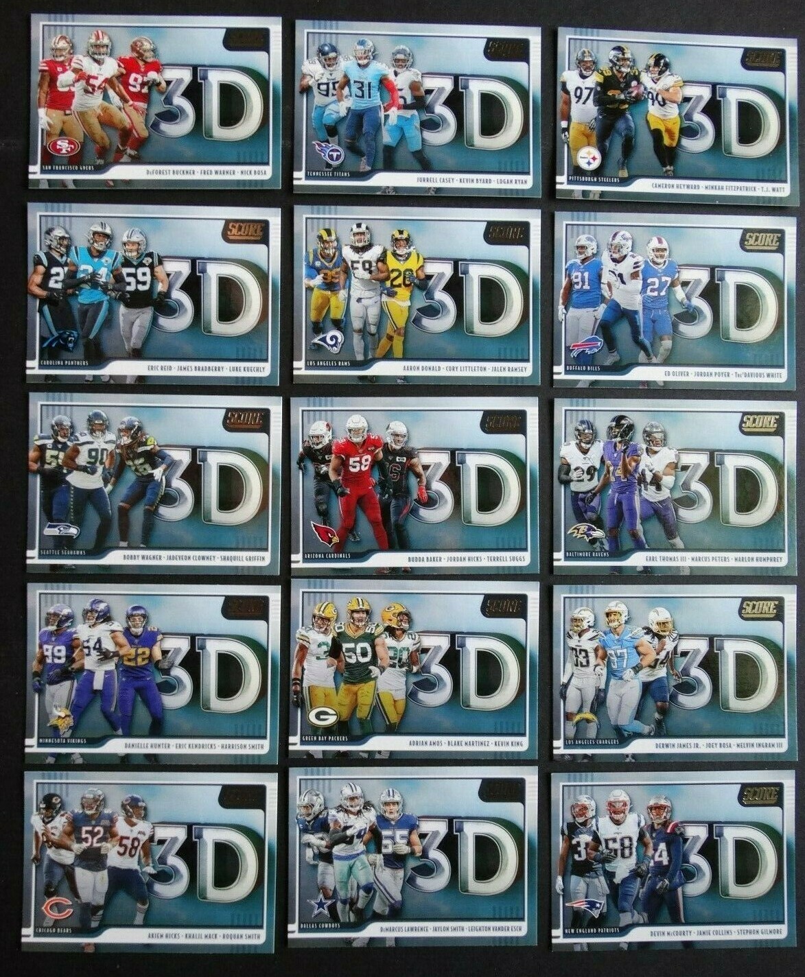 2020 Panini Score 3D Insert Football Cards Complete Your Set You Pick ...