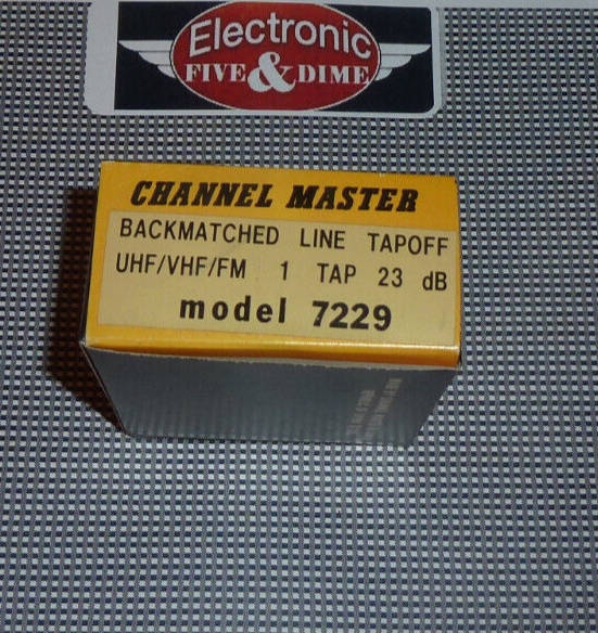 CHANNEL MASTER MODEL 7229 BACKMATCHED LINE TAPOFF UHF/VHF/FM 1 TAP 23DB ...